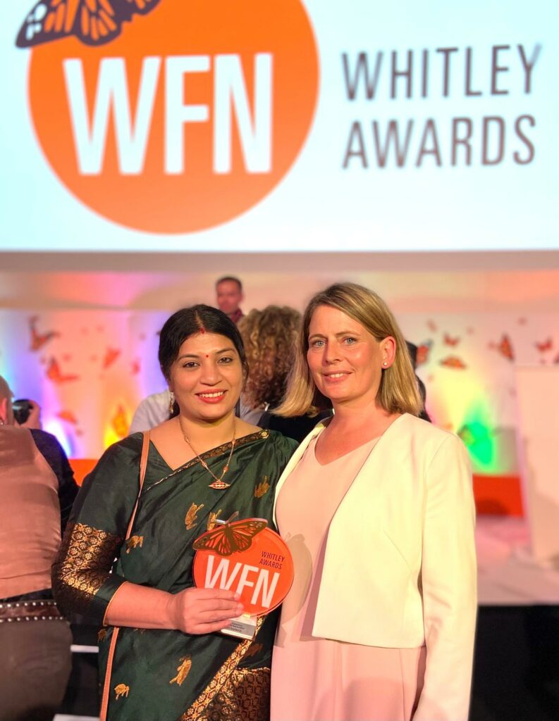 The Whitley Gold Award presented to Dr. Purnima Devi Barman